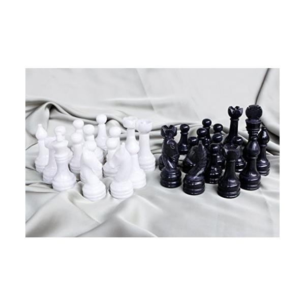 ボードゲーム 英語 アメリカ 海外ゲーム RAD-06544 Radicaln Marble Chess Pieces Black and White 3.5 Inch King Figures Handmade 32 Chess Figu...