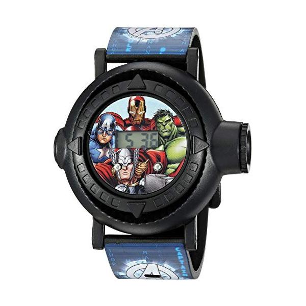 腕時計 マーベルコミック アメコミ キッズ AVG3516 Marvel Avengers Assemble Kids' Digital Quartz Projector Watch with Blue Strap and 10 Heroi...