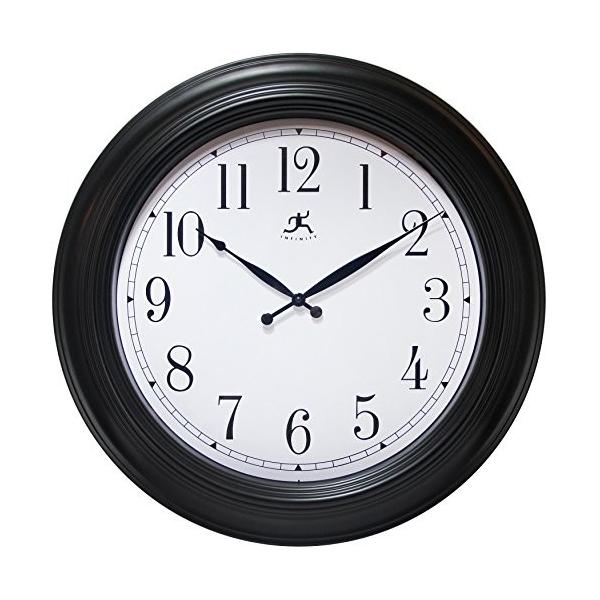 壁掛け時計 インテリア インテリア 海外モデル アメリカ 輸入物 15212BK-4025 Infinity Instruments 24 inch Traditional Large Non-Ticking Silent Battery ...