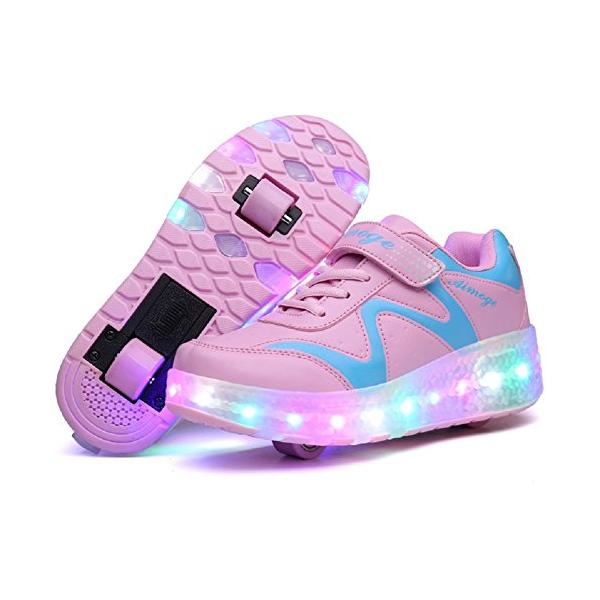 インラインスケート 海外正規品 並行輸入品 アメリカ直輸入 50 Nsasy Roller Shoes USB Charge Girls Boys Sneakers with Wheels LED Roller Skates Shoes海外...