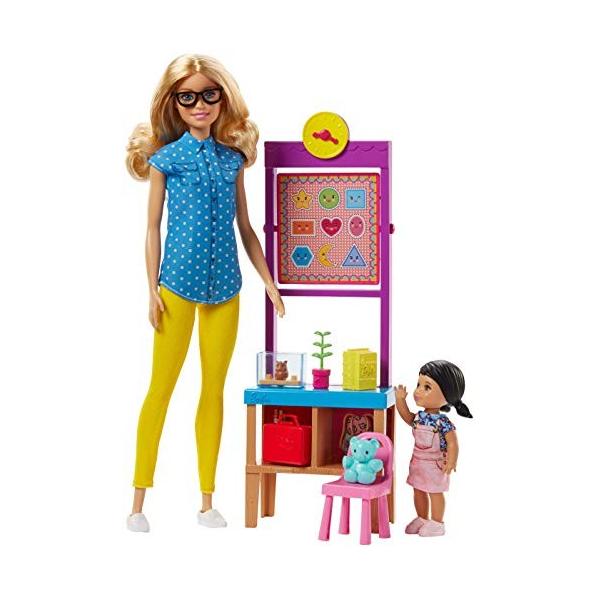 バービー バービー人形 バービーキャリア バービーアイキャンビー 職業 FJB29 Barbie Teacher Dolls &amp; Playset with Fashion Doll, Small Doll, Furniture &a...