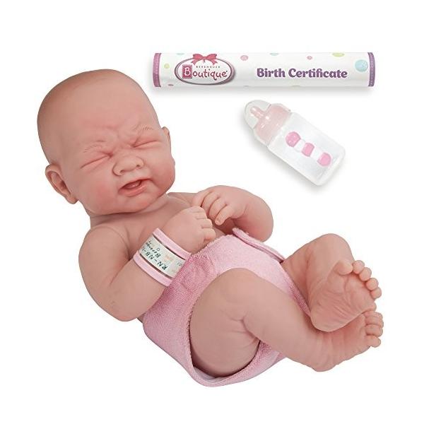JCトイズ 新生児 リアルな女の子の赤ちゃん 布オムツやIDブレスレットなども付属 ピンクジェーシートイズ 赤ちゃん おままごと ベビー人形 18503 JC Toys, La Newborn First Tear | Anatomical...