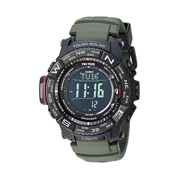 カシオCasio Men's Pro Trek Stainless Steel Quartz Watch with Resin Strap, Green 20.2 (Model: PRW-3510Y-8CR) PRW-3510Y-8CR 海...