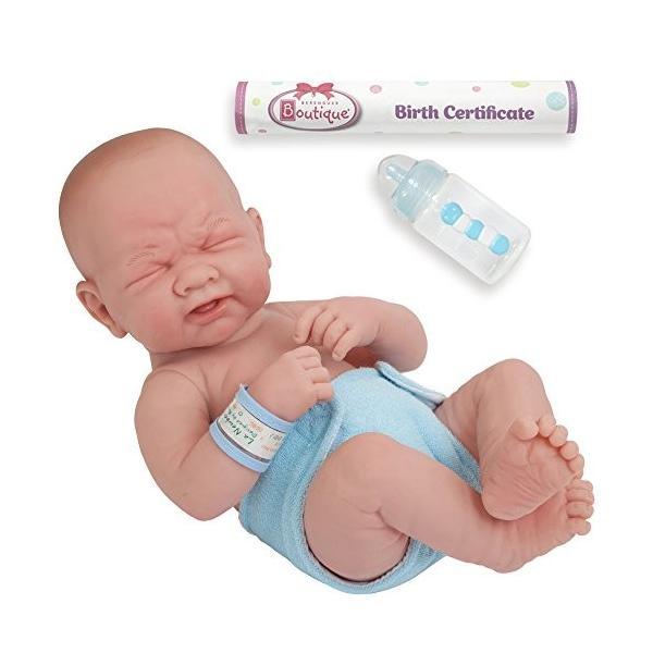 JCトイズ 新生児 リアルな男の子の赤ちゃん人形 布オムツやIDブレスレットなども付属 ブルー　約36センチジェーシートイズ 赤ちゃん おままごと ベビー人形 18502 La Newborn Boutique - Realistic 14...