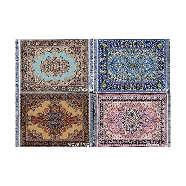 1/6ドール 12インチドール 27センチドール ドールハウス・家具 きせかえ人形 ファッションドール 日本未発売 rugs-small-var Set of 4 Dollhouse Rugs, Miniature Doll House A...