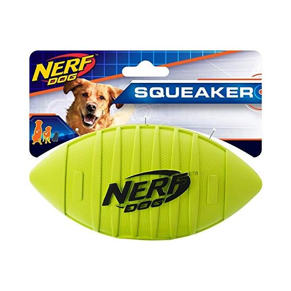 犬おもちゃ ドッグトイ トレーニング 6997 Nerf Dog Blitz Squeak Football Outdoor Dog Toy, 7 Inch Dog Football Squeaking Toy for Medium and...