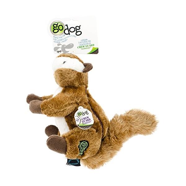 犬おもちゃ ドッグトイ トレーニング 770280 goDog Wildlife Chipmunk Squeaky Plush Dog Toy, Chew Guard Technology - Brown, Large海外限定品を迅速輸入！...