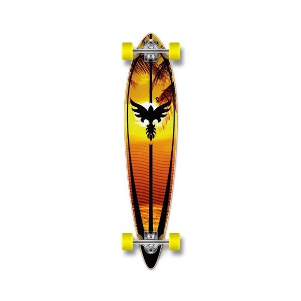 ロングスケートボード スケボー 海外モデル 直輸入 01060P-Sunset-40" Yocaher Beach Series Complete Pintail Skateboards Longboard Cruiser w/Black ...