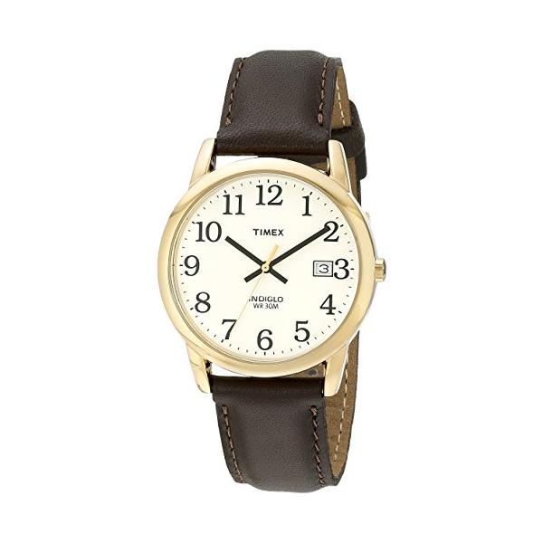 腕時計 タイメックス メンズ TW2R30000 Timex Men's 'Easy Reader' Quartz Brass and Leather Casual Watch, Color:Black (Model: TW2R300009...