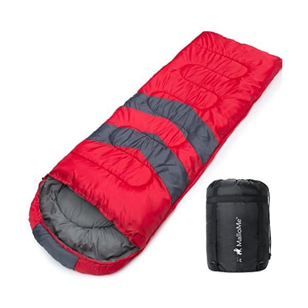 アウトドア キャンプ スリーピングバッグ アメリカ SSBag-red MalloMe Sleeping Bags for Adults Cold Weather &amp; Warm - Backpacking Camping Sleep...
