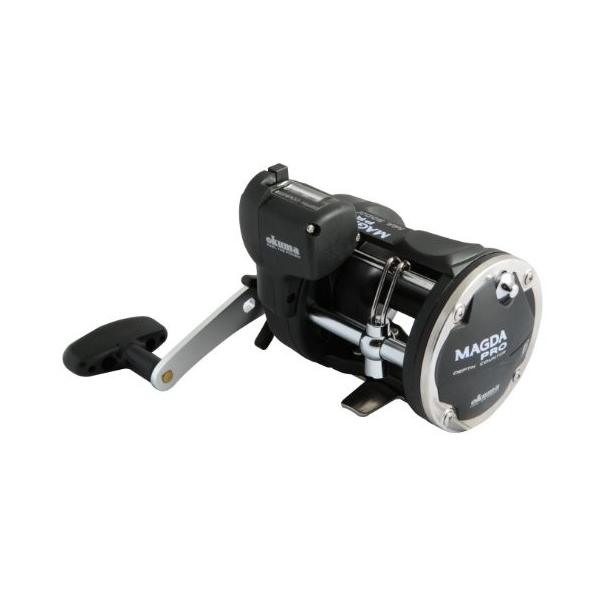 リール Okuma オクマ 釣り道具 フィッシング MA-15DX Okuma Magda Pro Line Counter Levelwind Trolling Reel, Small, Black/Silver, MA-15DX海外限定...