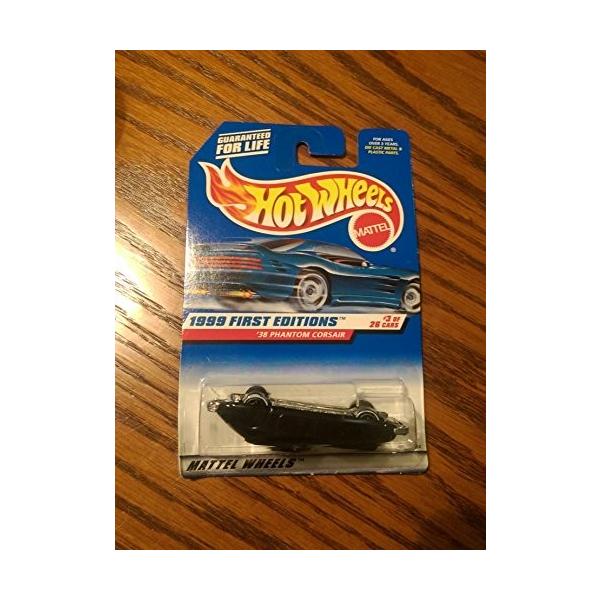 ホットウィール マテル ミニカー ホットウイール 18534 HOT Wheels Black '38 Phantom Corsair #656 1999 Gray interior First Editions Gray Logo Whi...