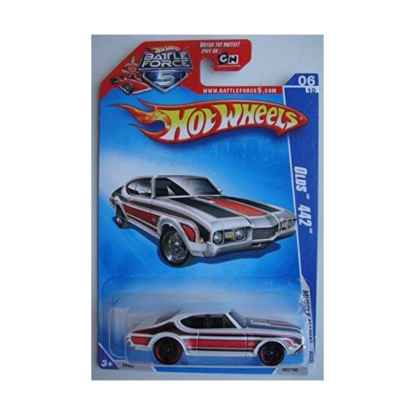 ホットウィール マテル ミニカー ホットウイール P2402-AB19M Hot Wheels 09 MUSCLE MANIA 6/10, WHITE OLDS 442 82/190 BATTLE FORCE 5 CARD海外限定品を迅速輸...