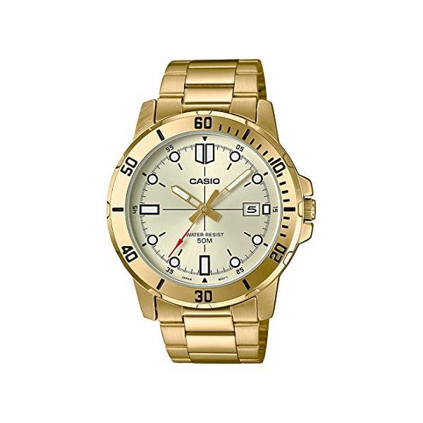 腕時計 カシオ メンズ 逆輸入 日本 メイドインジャパン アメリカ アウトドアウォッチ特集 MTP-VD01G-9EVUDF (A1368) Casio MTP-VD01G-9EV Men's Enticer Gold Tone Stain...