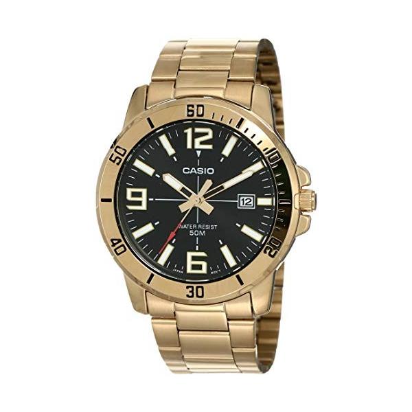 腕時計 カシオ メンズ 逆輸入 日本 メイドインジャパン アメリカ アウトドアウォッチ特集 MTP-VD01G-1BVUDF (A1367) Casio MTP-VD01G-1BV Men's Enticer Gold Tone Stain...