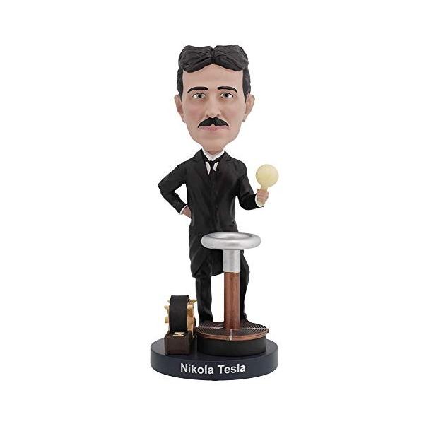 ロイヤルボブルズ Royal Bobbles ニコラ・テスラ Nikola Tesla ボブルヘッド 人形と暗闇で光る電球 発明家ボブルヘッド バブルヘッド 首振り人形 ボビンヘッド BOBBLEHEAD Nikola Tesla Roya...