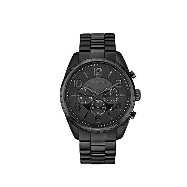 腕時計 ブローバ メンズ 45B150 Caravelle by Bulova Men's Sport Chronograph Quartz Black Ion Plated Stainless Steel Watch, Black Dia...