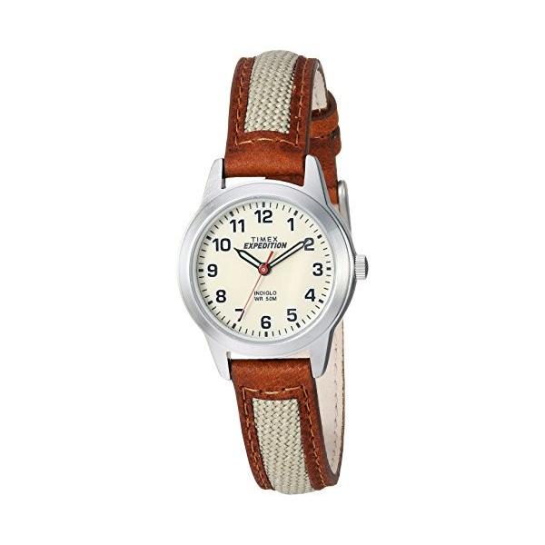 腕時計 タイメックス メンズ TW4B119009J Timex Women's TW4B11900 Expedition Field Mini Brown/Natural Nylon/Leather Strap Watch海外限定品を迅速...