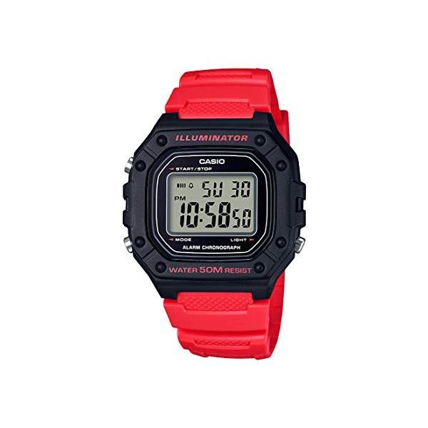腕時計 カシオ メンズ 逆輸入 日本 メイドインジャパン アメリカ アウトドアウォッチ特集 W-218H-4BVCF Casio W218H Series | Men’s Digital Watch | Black/Red | 50M WR...
