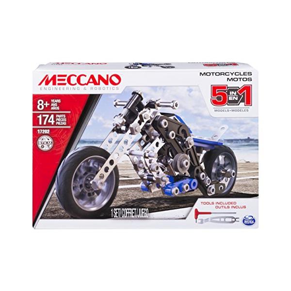 メカノ 知育玩具 パズル ブロック 6036044.0 MECCANO Erector, 5 in 1 Model Building Set - Motorcycles, 174 Pieces, for Ages 8 and up, STE...