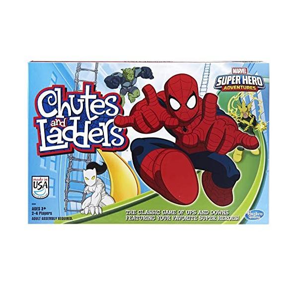 ボードゲーム 英語 アメリカ 海外ゲーム B5202 Hasbro Gaming Chutes and Ladders: Marvel Spider-Man Edition Board Game for Kids 2-4 Players, ...