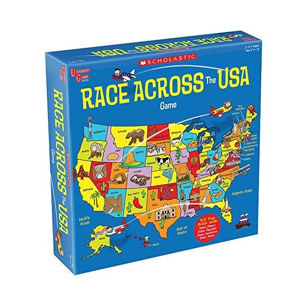 ボードゲーム 英語 アメリカ 海外ゲーム 00701 University Games, Scholastic Race Across the USA Board Game , Geography Learning Game for Kid...