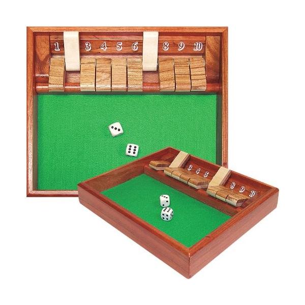 ボードゲーム 英語 アメリカ 海外ゲーム 80-SHADOW10 Shut The Box Game Wooden Set ? Easy to Learn Math and Strategy Game for All Ages ? Fami...