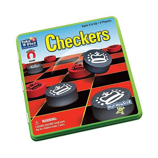 ボードゲーム 英語 アメリカ 海外ゲーム 671 PlayMonster Take 'N Play Anywhere ? Checkers ? Magnetic Travel Game ? Fun on The Go! ? for Ages...