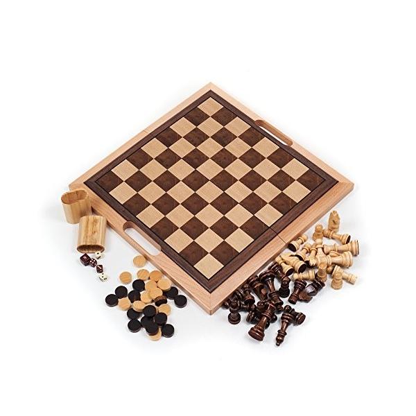 ボードゲーム 英語 アメリカ 海外ゲーム 12-2157 Trademark Games Hey! Play! Deluxe Wooden Chess, Checker and Backgammon Set, Brown海外限定品を迅速輸入...