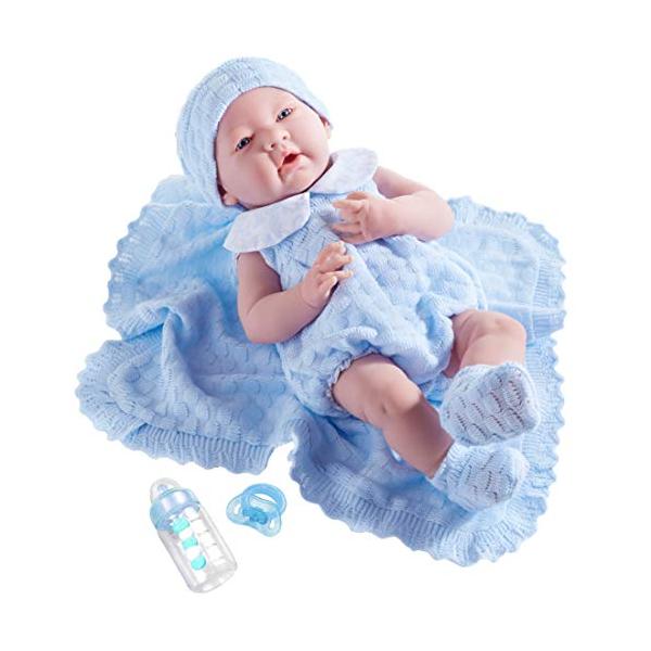 ジェーシートイズ 赤ちゃん おままごと ベビー人形 18059 JC Toys La Newborn All-Vinyl-Anatomically Correct Real Girl 15" Doll in White Eyelet Dre...