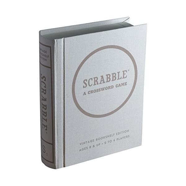 ボードゲーム 英語 アメリカ 海外ゲーム 21420 WS Game Company Scrabble Vintage Bookshelf Edition Linen Fabric-Wrapped Book Case with Solid ...