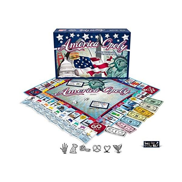 ボードゲーム 英語 アメリカ 海外ゲーム 5511837 Late for the Sky America-Opoly Family Board Game ? USA Travel Property Trading, 2?6 Players...