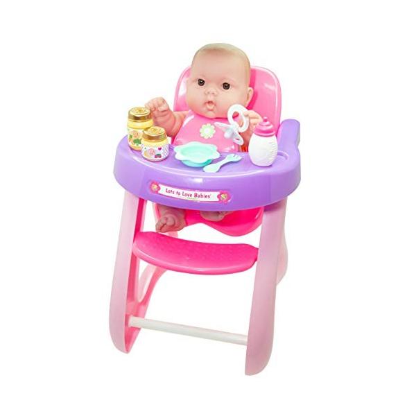 ジェーシートイズ 赤ちゃん おままごと ベビー人形 16148 JC Toys - 14" Lots to Love Babies Doll and High Chair | Feeding Gift Set and Accessories...