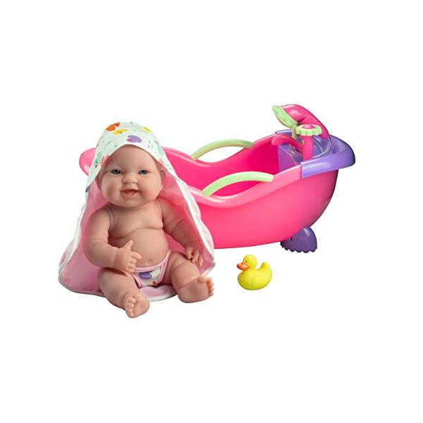 ジェーシートイズ 赤ちゃん おままごと ベビー人形 16305 JC Toys - 14" Lots to Love Babies Doll and Bath | Real Working Bath and Shower Gift Set ...