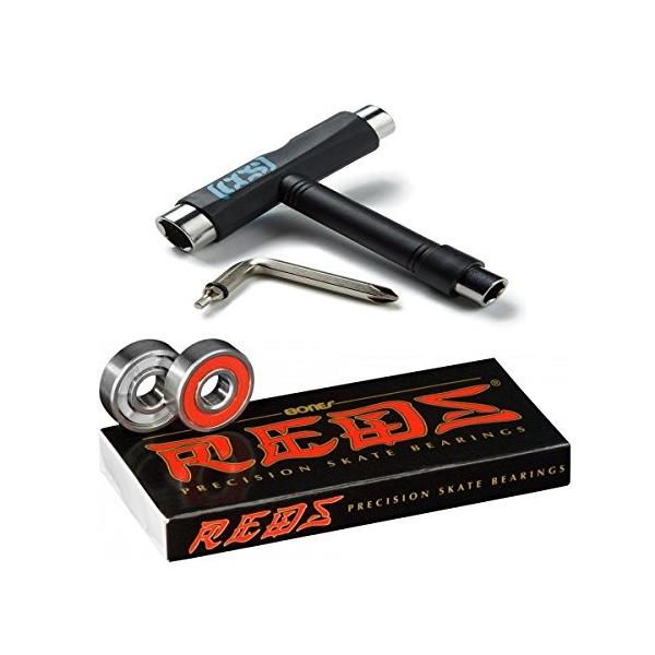 ベアリング スケボー スケートボード 海外モデル 直輸入  Bones Reds Precision Skate Bearings (Reds + CCS Skateboard Tool)海外限定品を迅速輸入！5〜15営業日にて発送します。...