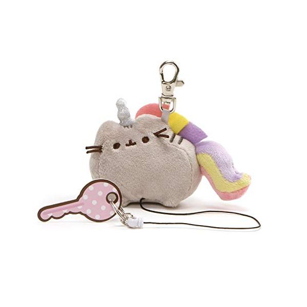 ガンド GUND ぬいぐるみ リアル お世話 かわいい 4061428 GUND Pusheen the Cat Pusheenicorn Retractable Key Holder, Unicorn Plush Keychain For...