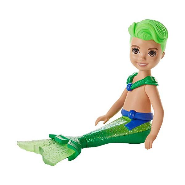 バービー バービー人形 GJJ91 Barbie Dreamtopia Chelsea Merboy Doll with Green Hair &amp; Tail, Accessory, Small Doll Bends at Waist...