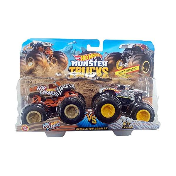 ホットウィール Hot Wheels モンスタートラック デモリションダブルス HWサファリｖｓワイルドストリークス 1/64スケールホットウィール マテル ミニカー ホットウイール  Hot Wheels Monster Trucks D...