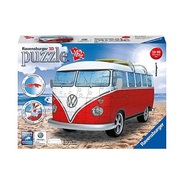 ジグソーパズル 海外製 アメリカ 12516 Ravensburger Volkswagen T1 Campervan 3D Jigsaw Puzzle - 162 Pieces | Precision Fit with Easy Clic...