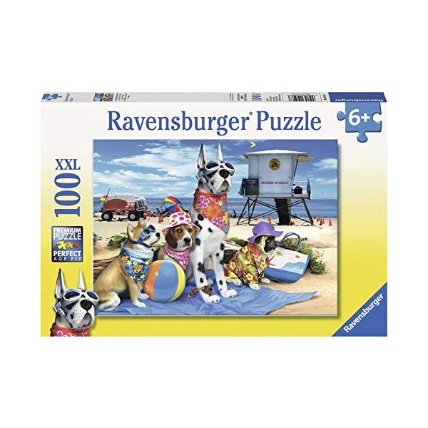 ジグソーパズル 海外製 アメリカ 10526 Ravensburger - No Dogs on The Beach - 100 Piece Jigsaw Puzzle - Hilarious Beach Scene of Dogs Dre...