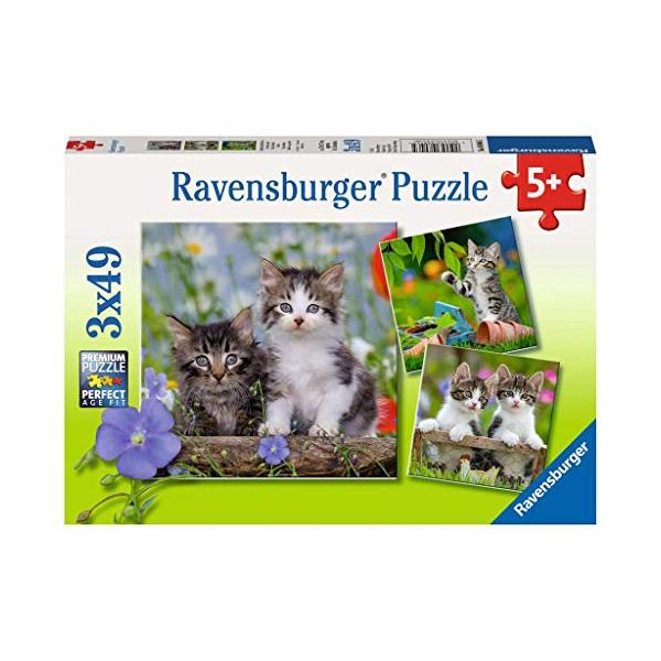 ジグソーパズル 海外製 アメリカ 08046 Ravensburger Cuddly Kittens 3 x 49 Piece Jigsaw Puzzle Set for Kids - 08046 - Every Piece is Uniq...