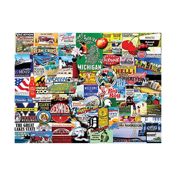 ジグソーバズル 海外製 1000ピース ミシガンが大好き サイズ約60×76センチ 絵画・アート White Mountain Puzzlesジグソーパズル 海外製 アメリカ 1221 White Mountain Puzzles I Lo...