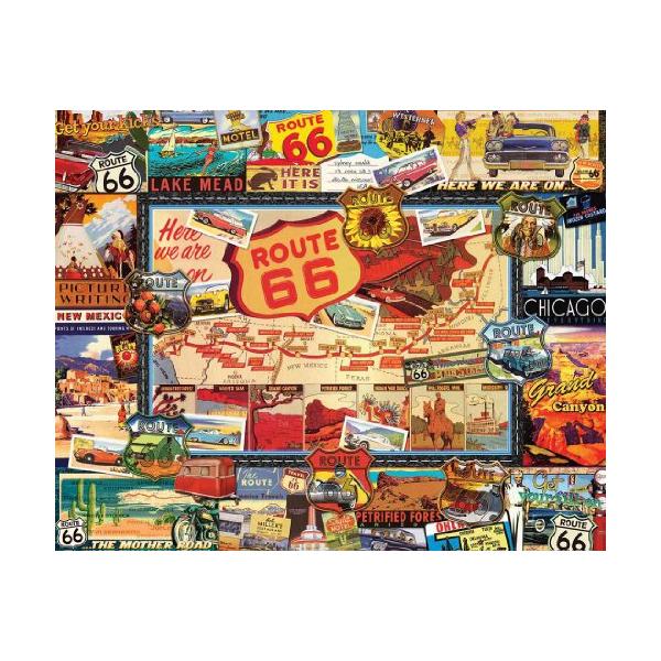 ジグソーバズル 海外製 1000ピース ルート66 サイズ約60×76センチ 絵画・アート White Mountain Puzzlesジグソーパズル 海外製 アメリカ 747 White Mountain Puzzles Route 66...