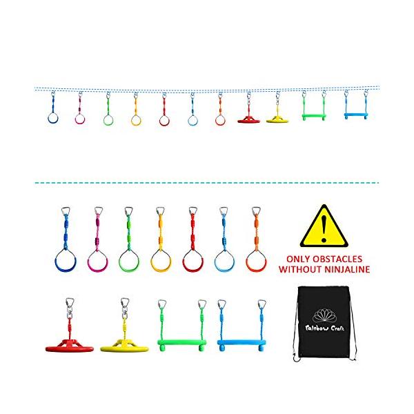 ジャングルジム ブランコ 屋内・屋外遊び 幼児 小学生 忍者 DS-S11010 Craft Ninja Warrior Obstacle Course Accessories Kids Outdoor Play - 7pc Rings, ...
