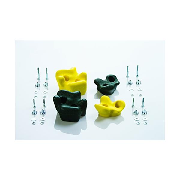 ジャングルジム ブランコ 屋内・屋外遊び 幼児 小学生 忍者 BP011 Oversized Climbing Rocks | Green &amp; Yellow | Compatible with Most Rock Walls | 4...