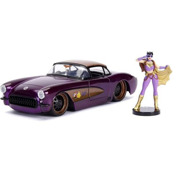 ジャダトイズ ミニカー ダイキャスト アメリカ 30457 Jada DC Comics Bombshells Batgirl &amp; 1957 Chevy Corvette Die-cast Car, 1:24 Scale Vehic...