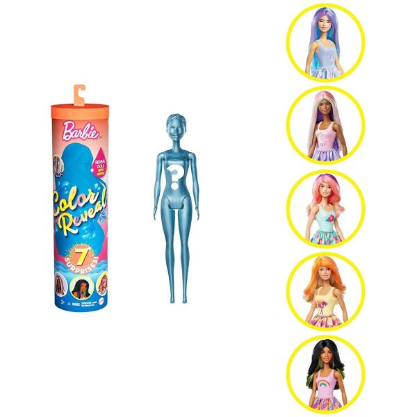 バービー バービー人形 GTP42 Barbie Color Reveal Doll with 7 Surprises: 4 Mystery Bags Contain Surprise Wig, Skirt, Shoes &amp; Spo...