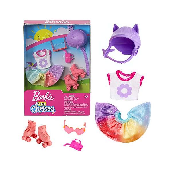 バービー バービー人形 GHV59 &amp; FXN69 Barbie Rollerskating Set With Skates, helmet, sunglasses, shirt, skirt, drink box For 3+ y...