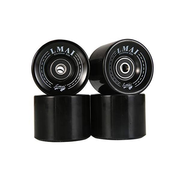 ウィール タイヤ スケボー スケートボード 海外モデル 直輸入 mthighod LMAI A Set of 4 Blank Pro Skateboard Wheels 60mm 83A Black +ABEC 9+ Spacers (Bl...