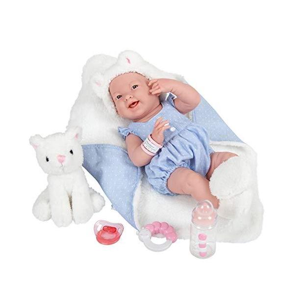 ジェーシートイズ 赤ちゃん おままごと ベビー人形 18062 JC Toys La Newborn All-Vinyl-Anatomically Correct Real Girl 15" Baby Doll in Blue and De...